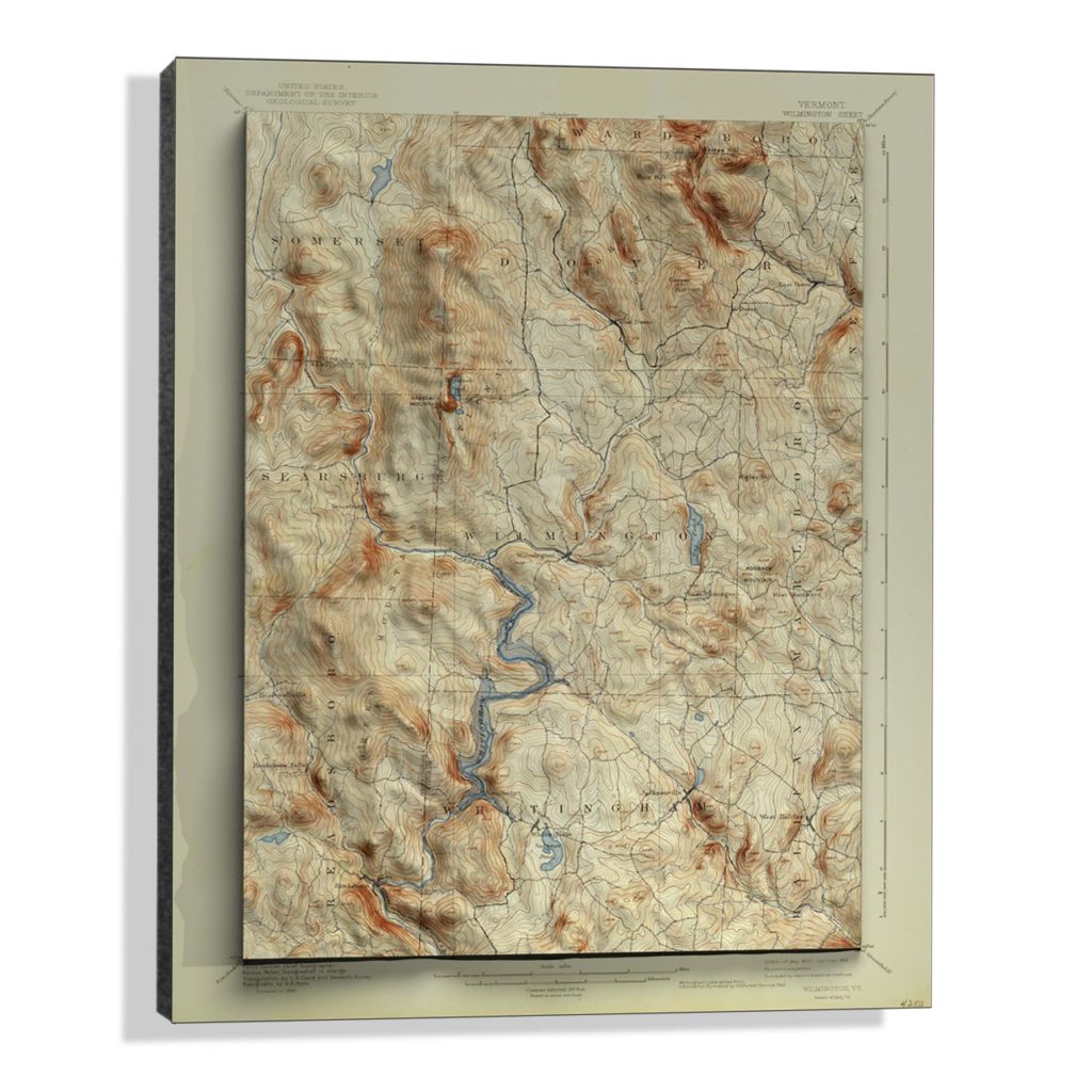 3D Raised-Relief Map Model Decor - WhiteClouds