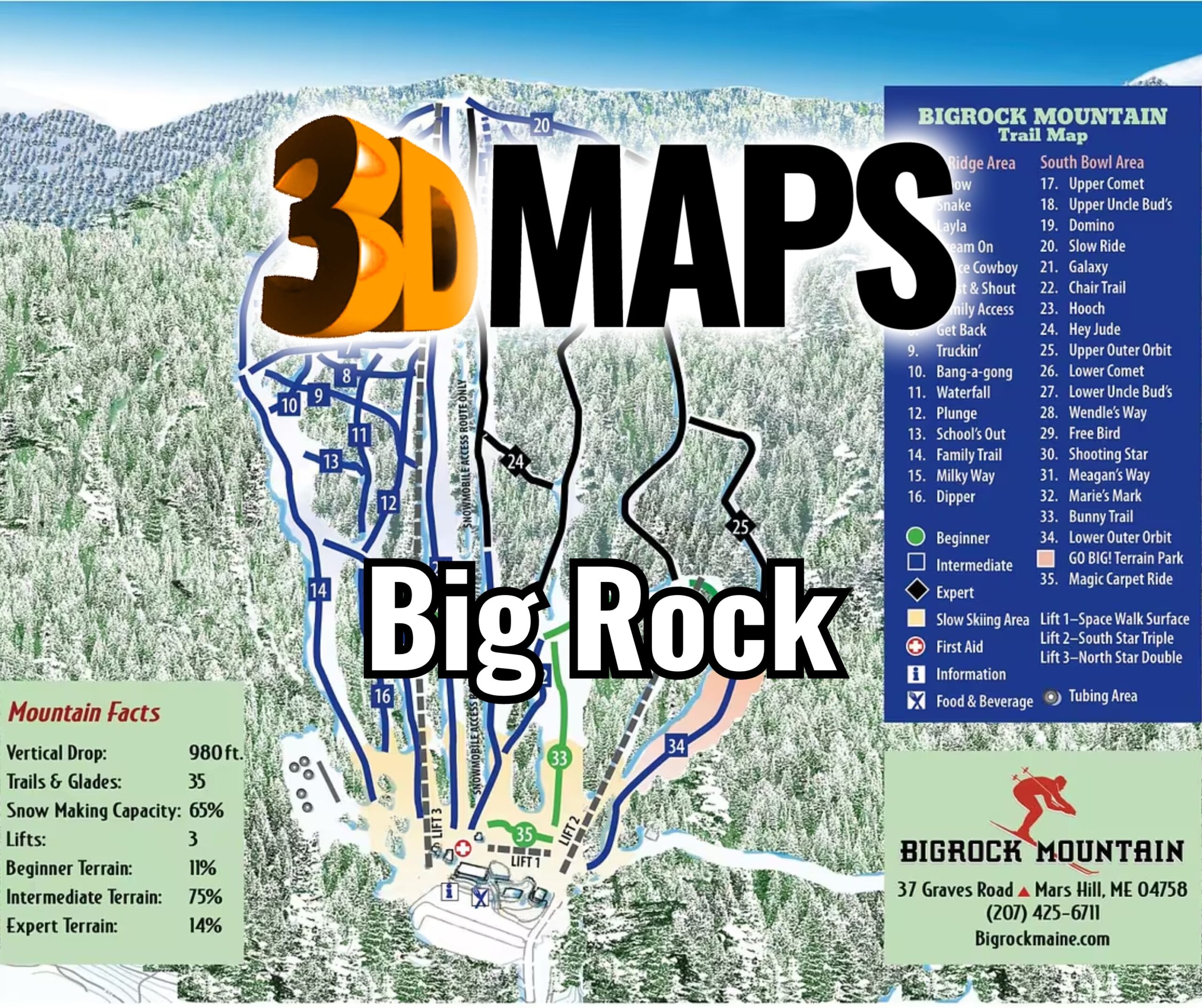 Big Rock 3D Maps - WhiteClouds