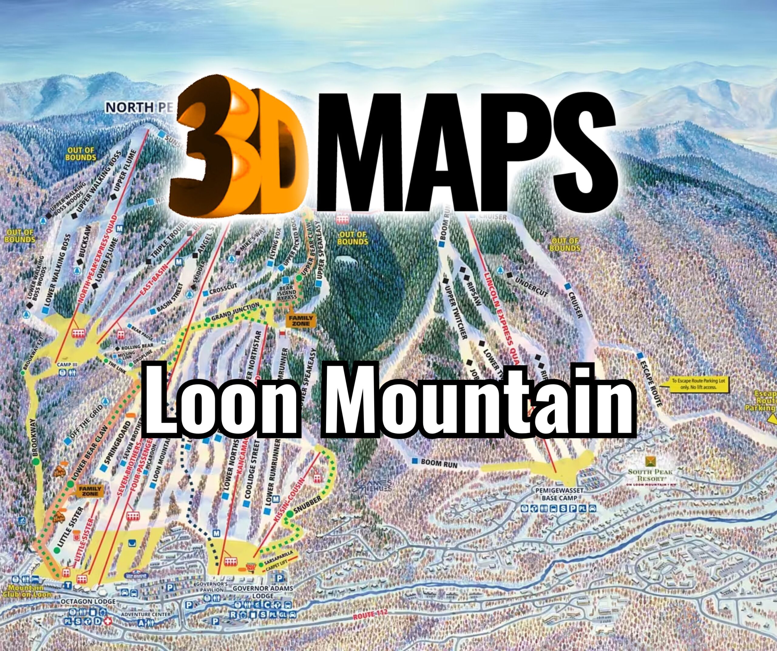 Loon Mountain 3D Maps - WhiteClouds
