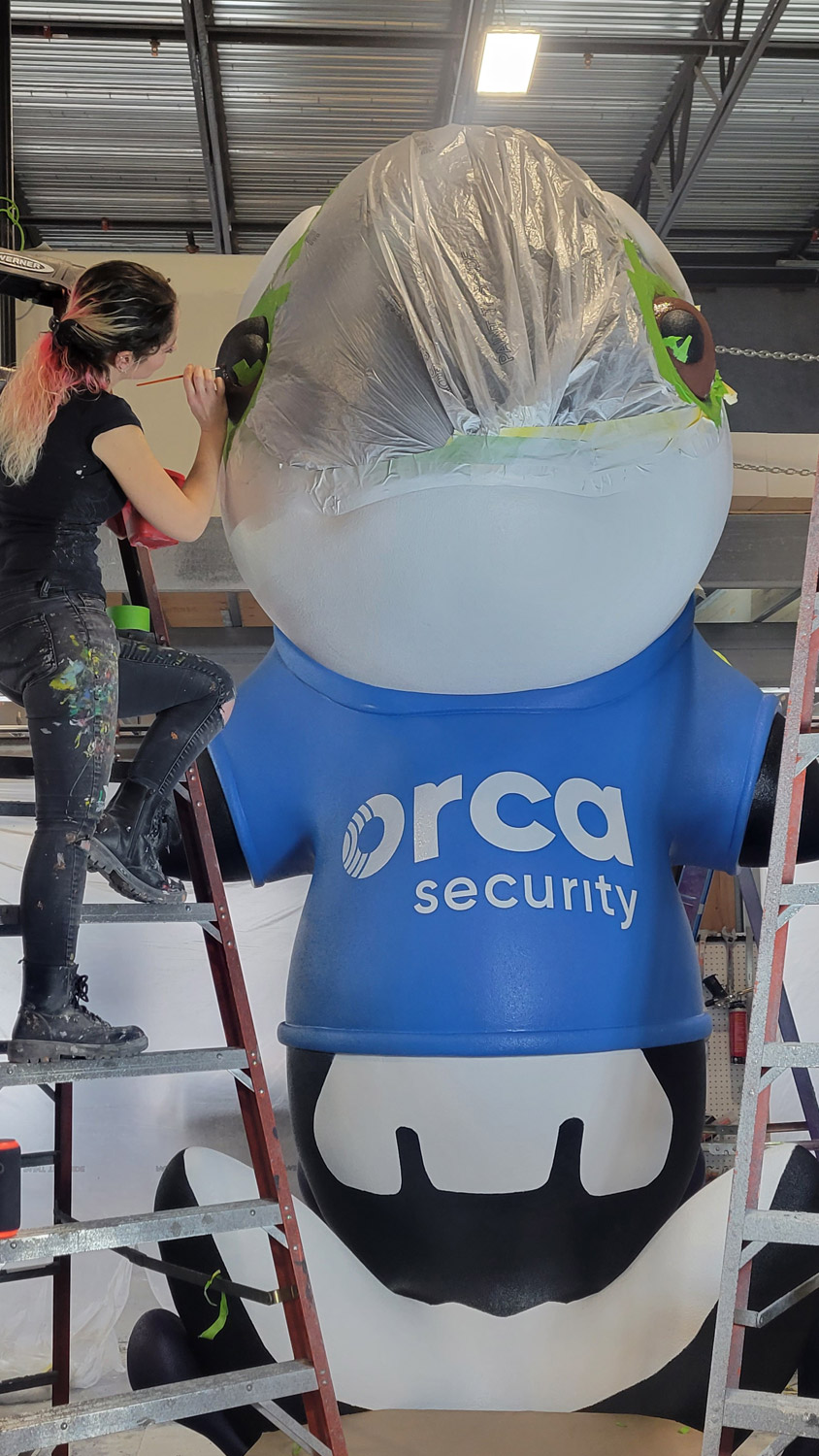 Giant Orca Company Mascot Sculpture - WhiteClouds