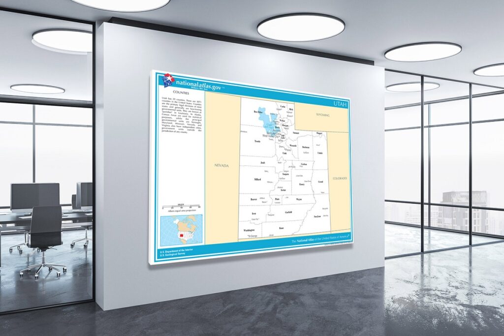 Map of Utah Counties - WhiteClouds