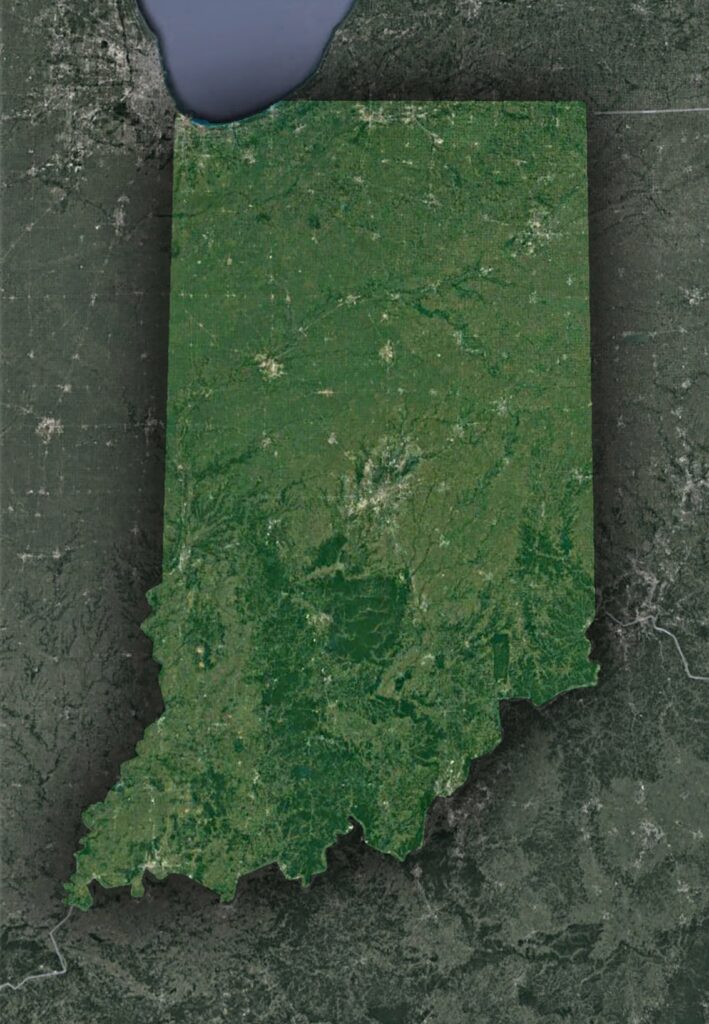 Satellite Map of Indiana - WhiteClouds