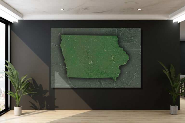 Satellite Map of Iowa - WhiteClouds