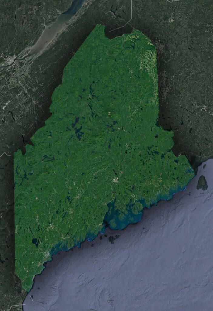 Satellite Map of Maine - WhiteClouds