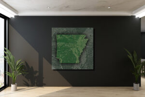 3D Topographic Map of Arkansas - WhiteClouds