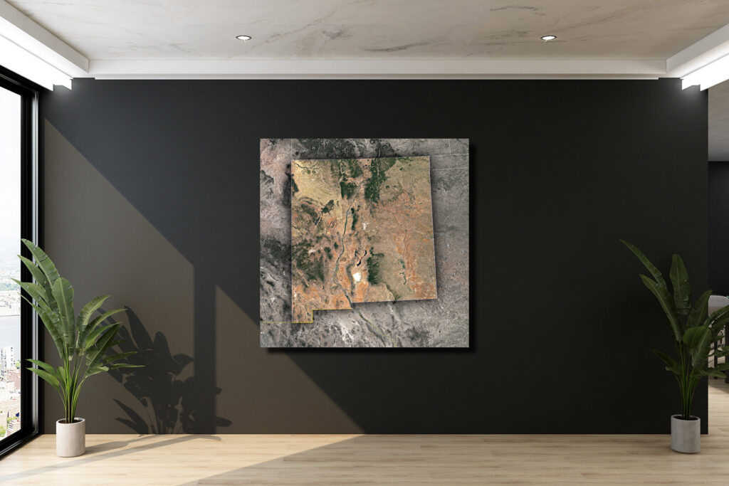 Satellite Map of New Mexico - WhiteClouds