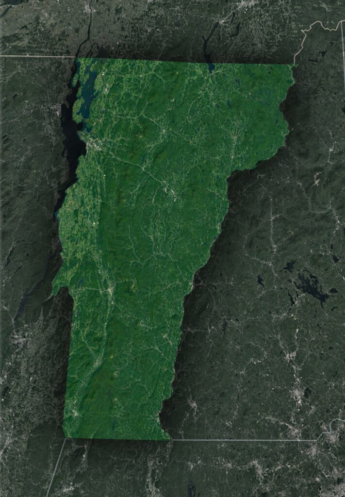 Topographic Map of Vermont - WhiteClouds