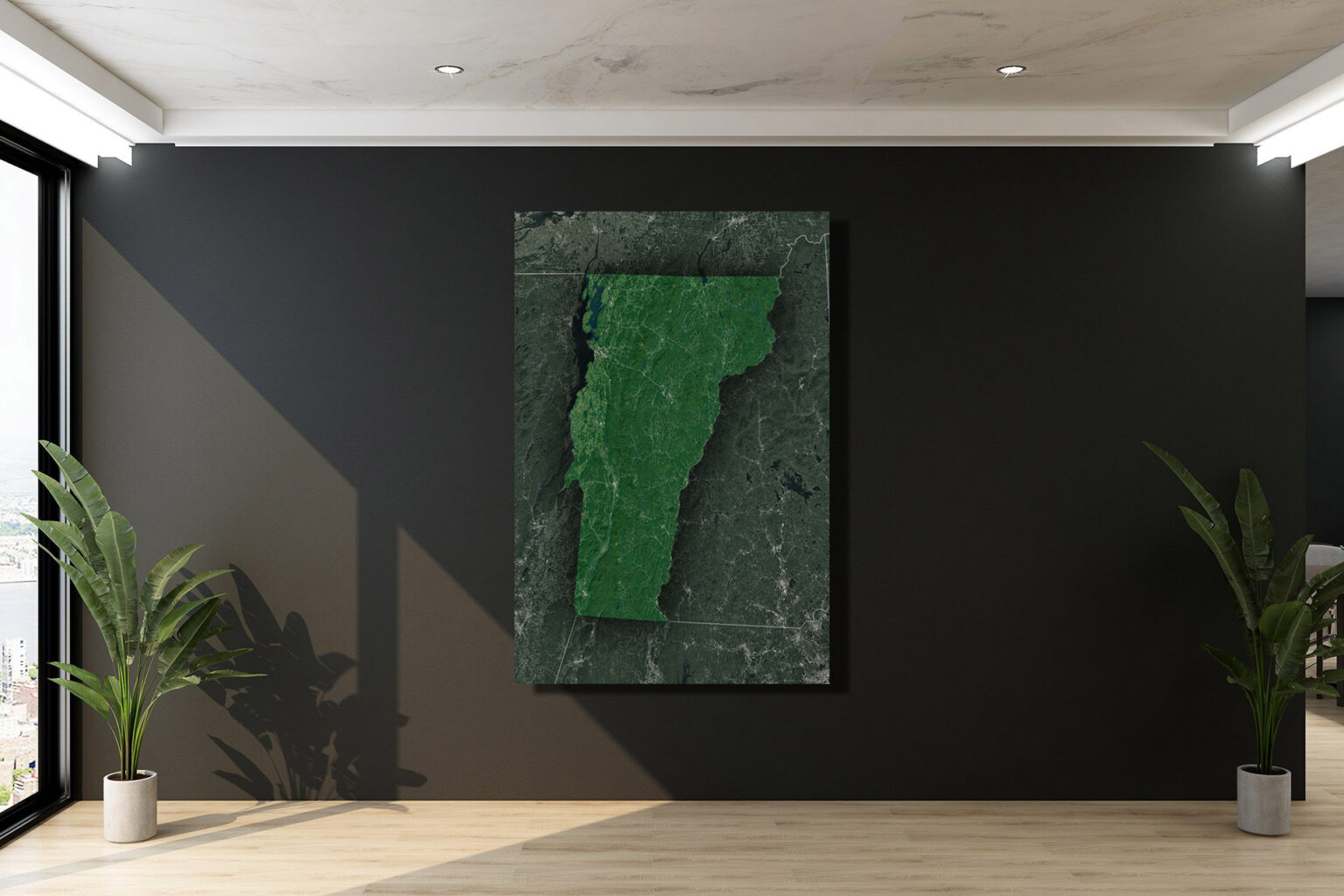 Topographic Map of Vermont - WhiteClouds