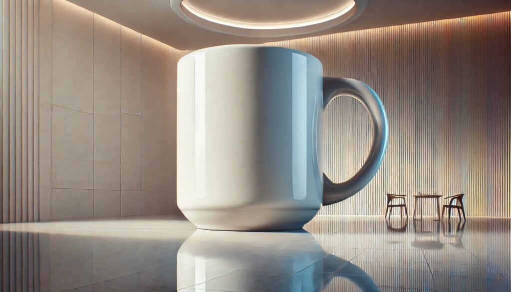 Giant Coffee Mug Photo Prop - WhiteClouds