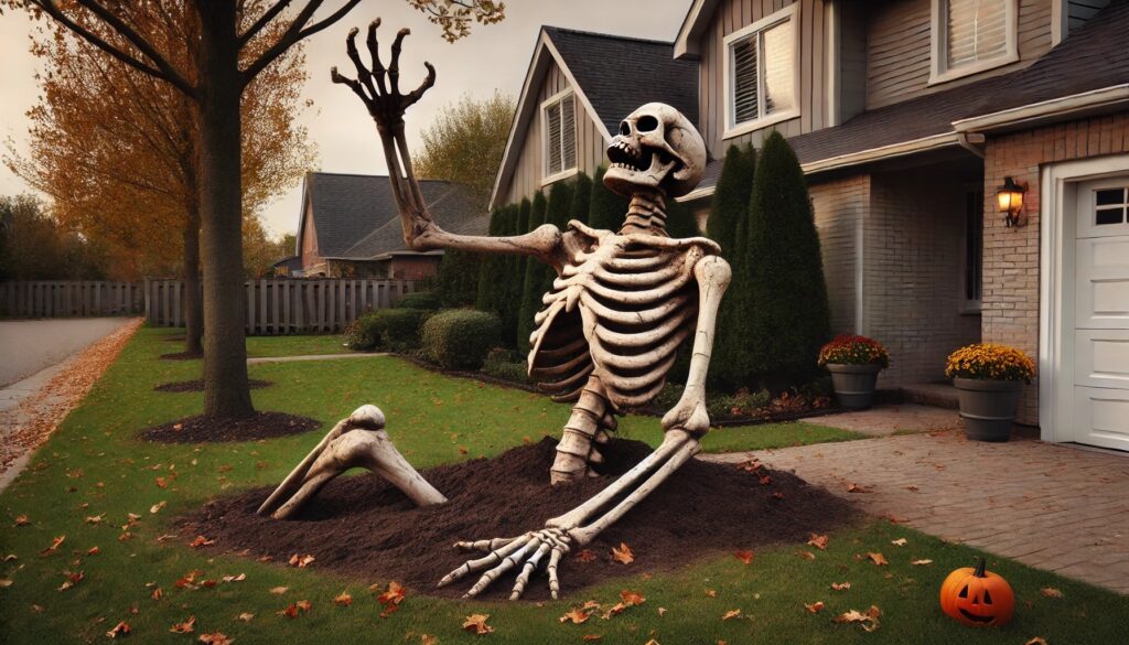 Giant Ground Breaking Skeleton Prop Yard Decor - WhiteClouds