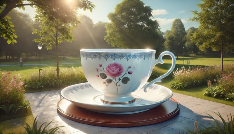 Giant Teacup Prop - WhiteClouds