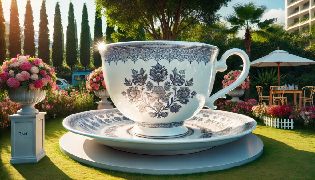 Giant Teacup Prop - WhiteClouds