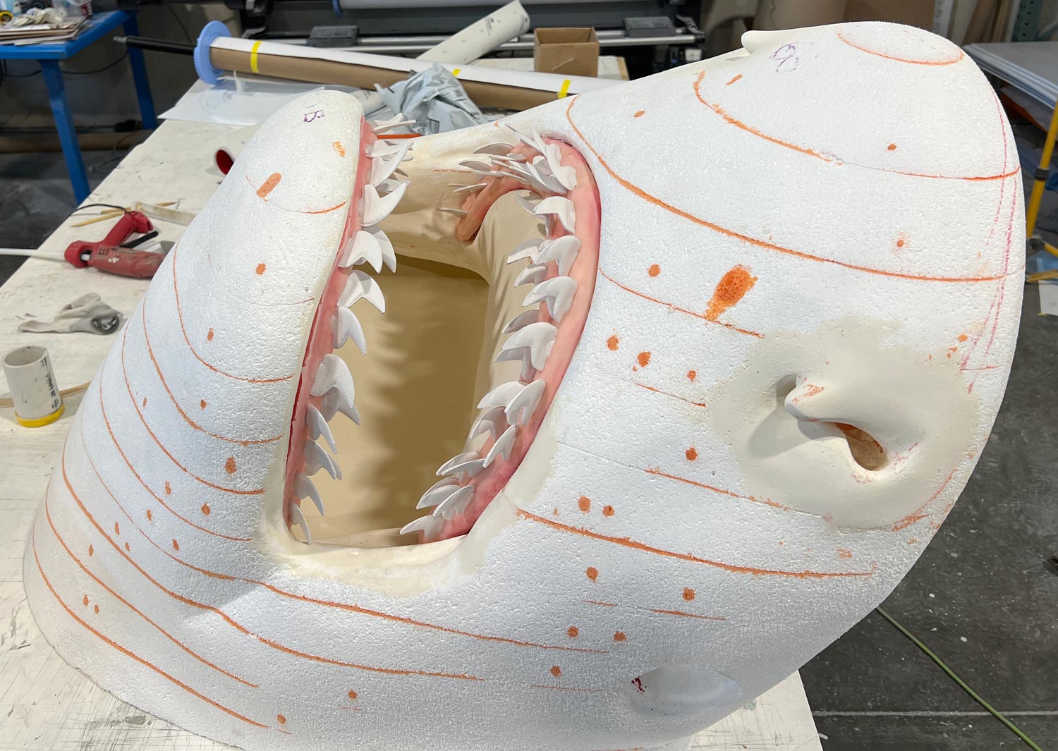 Sculpting the Tiger Shark Amusement Park Prop for Six Flags New England ...