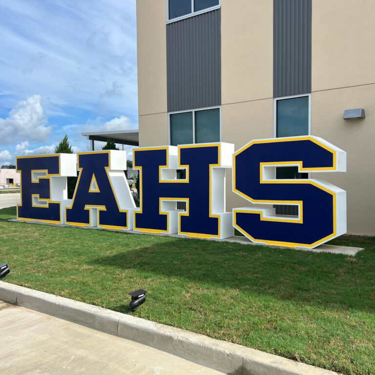 High School Large Metal Letters - WhiteClouds