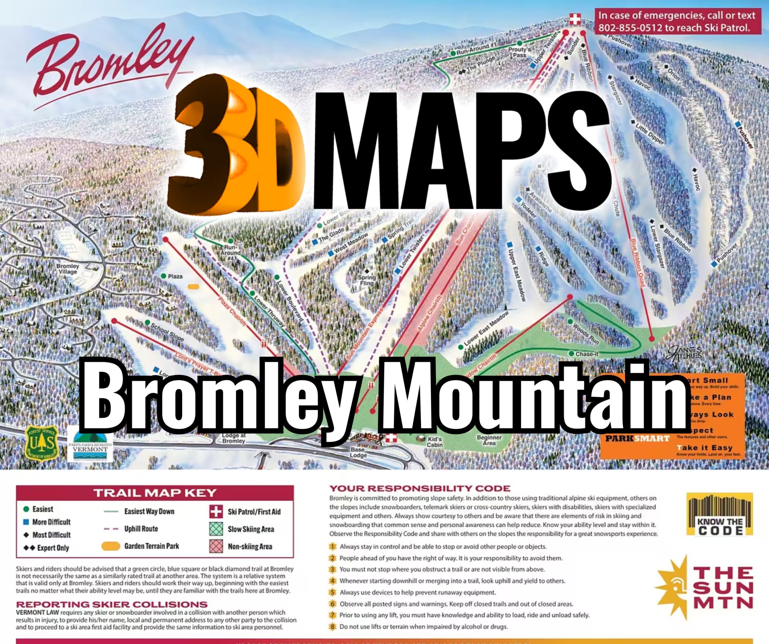 Bromley Mountain 3D Maps - WhiteClouds