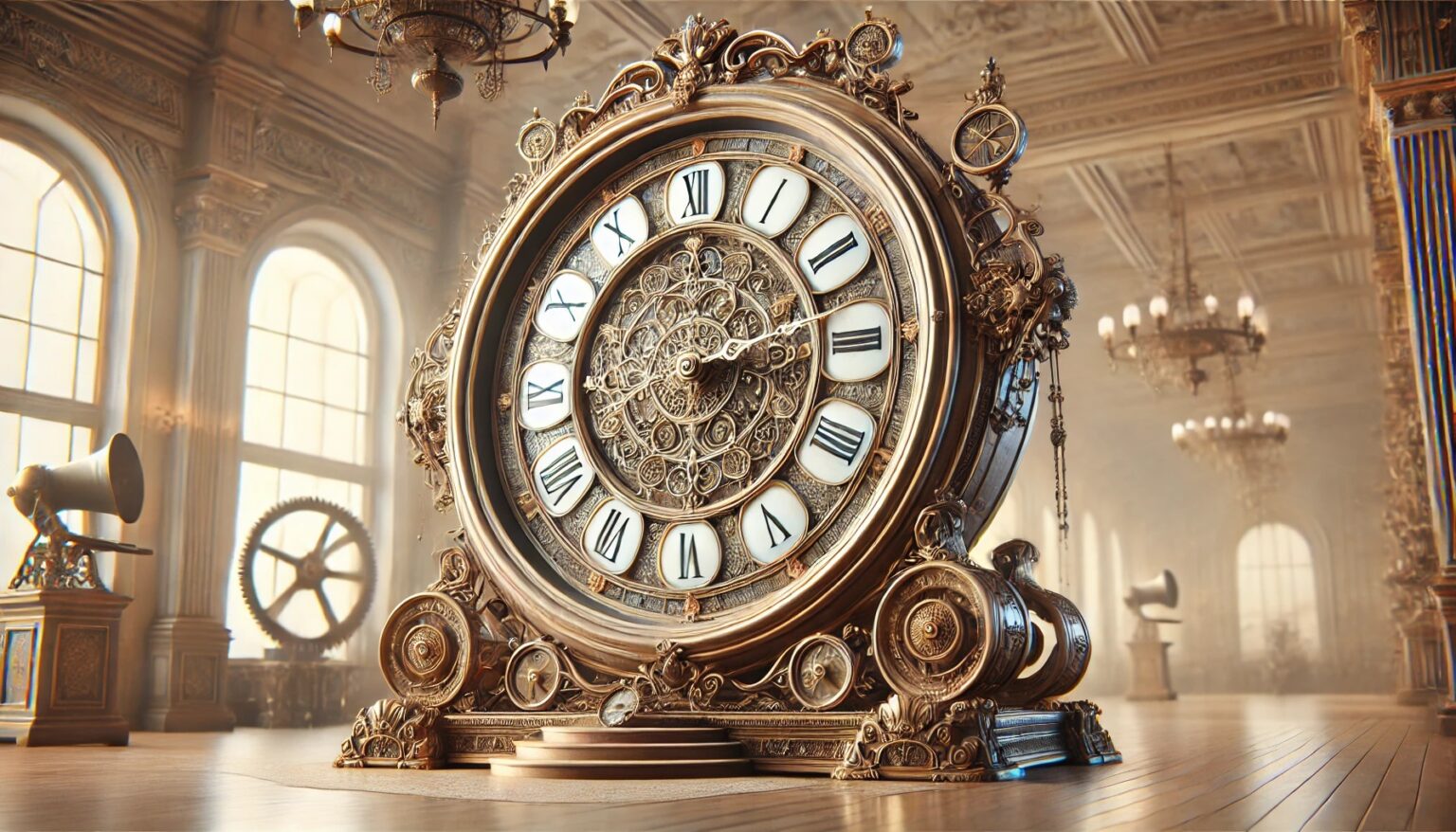 Giant Clock Prop - WhiteClouds