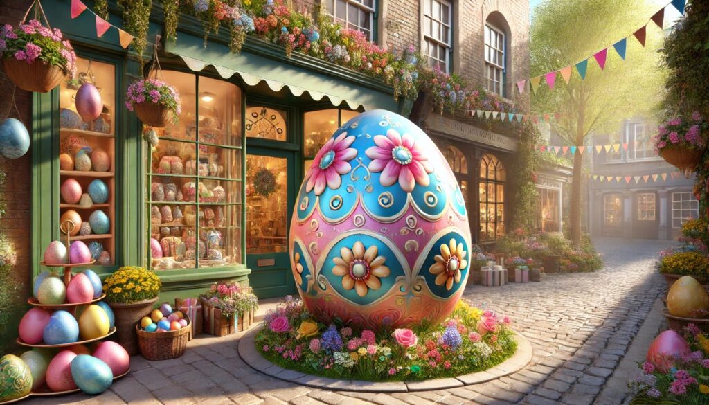 Giant Easter Egg Photo Prop - WhiteClouds