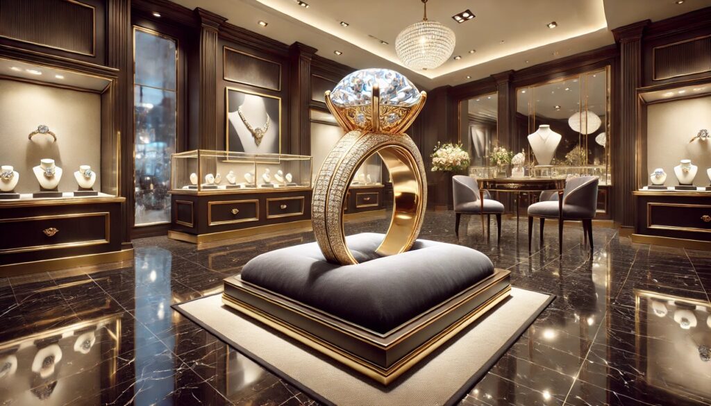 Giant Engagement Ring Prop - WhiteClouds