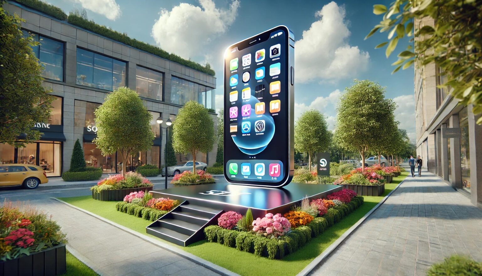 Giant Mobile Phone Prop - WhiteClouds