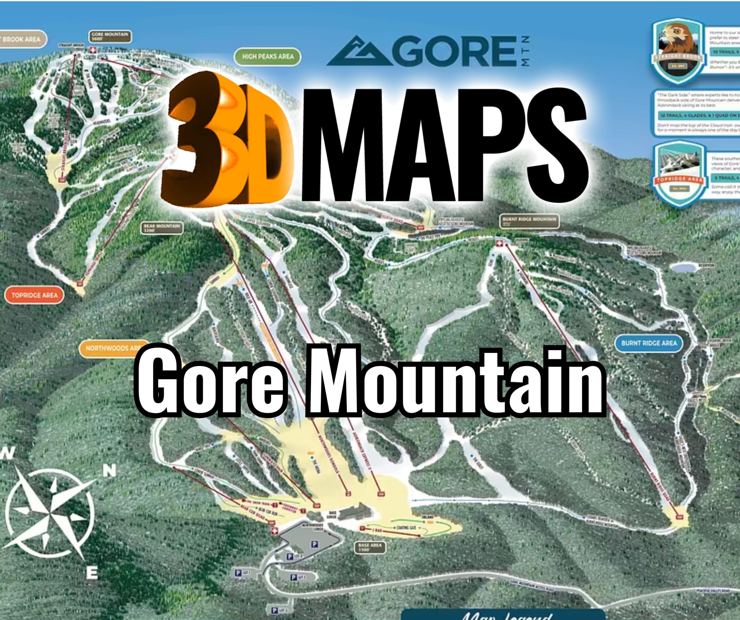 Gore Mountain 3D Maps - WhiteClouds
