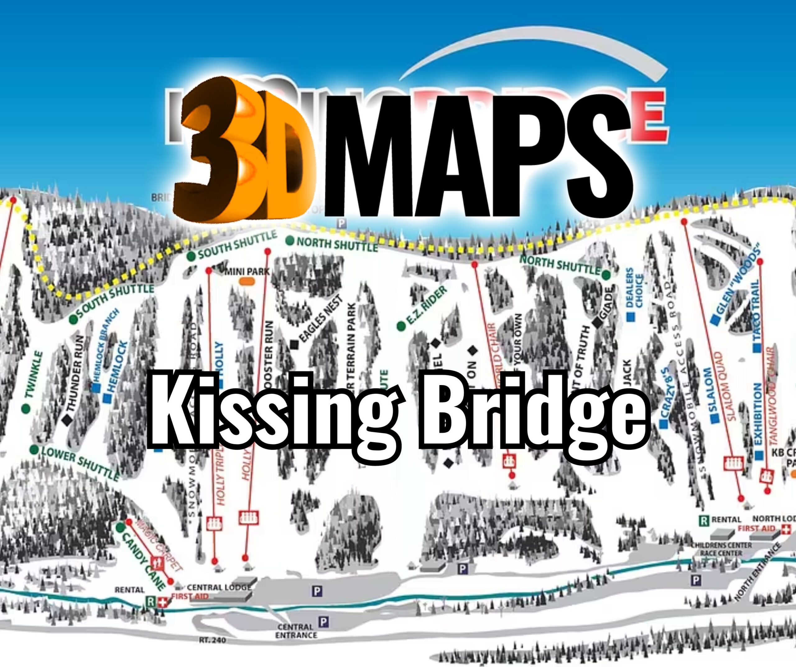 Kissing Bridge 3D Maps - WhiteClouds