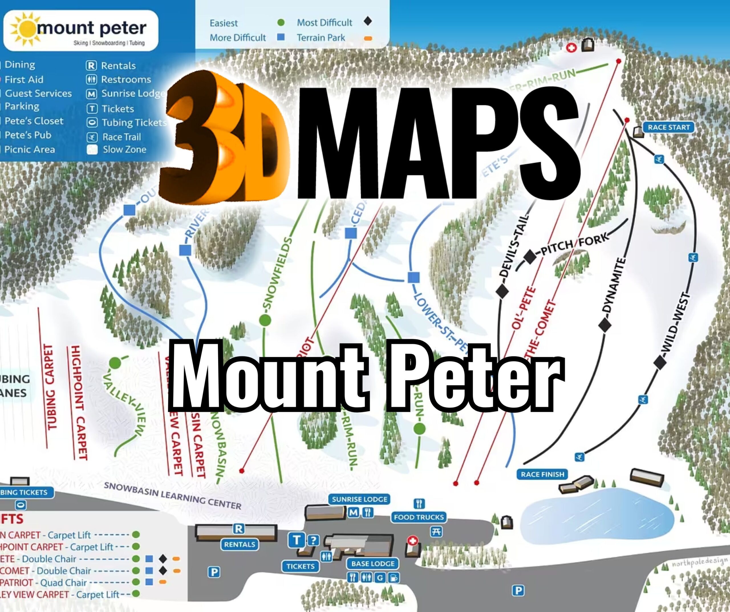 Mount Peter 3D Maps - WhiteClouds