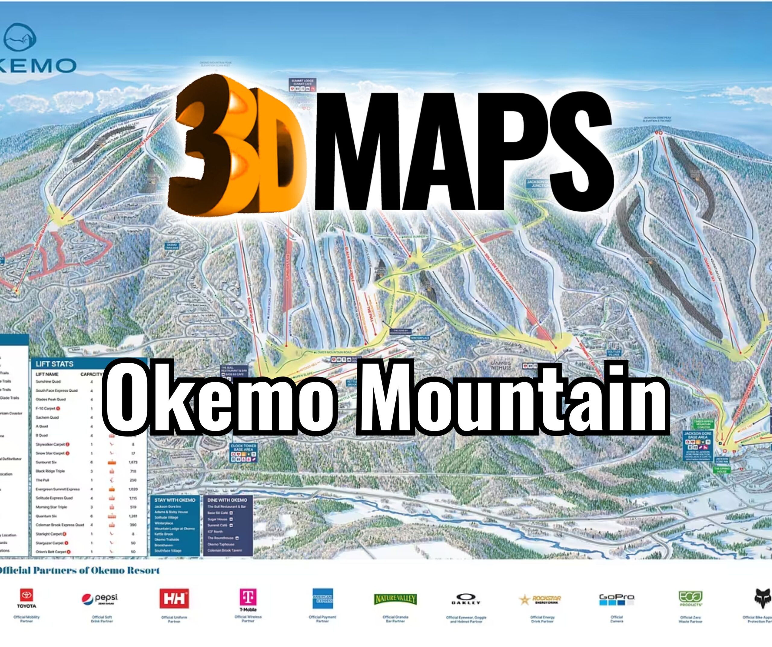 Okemo Mountain 3D Maps - WhiteClouds