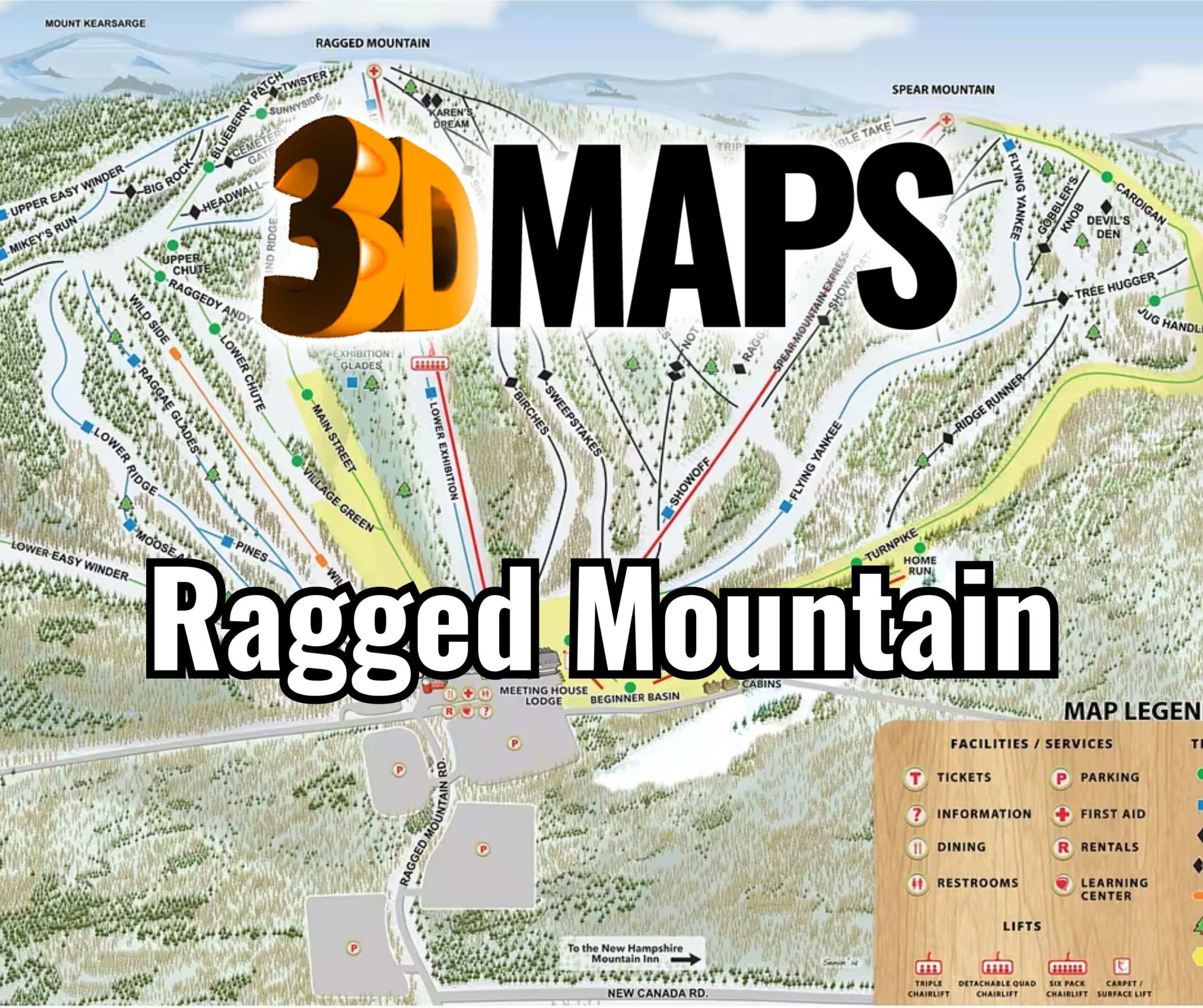 Ragged Mountain 3D Maps - WhiteClouds