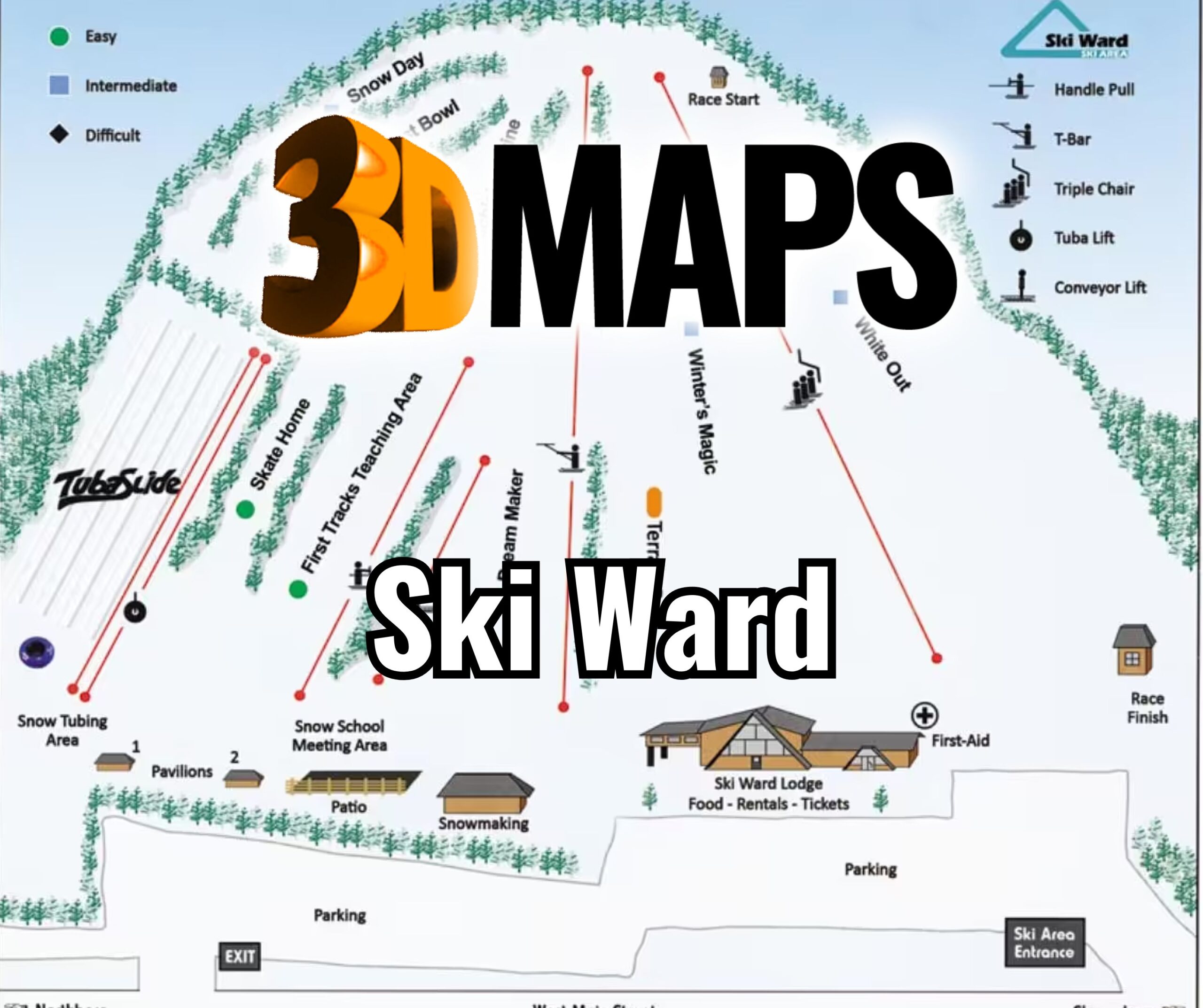 Ski Ward 3D Maps - WhiteClouds