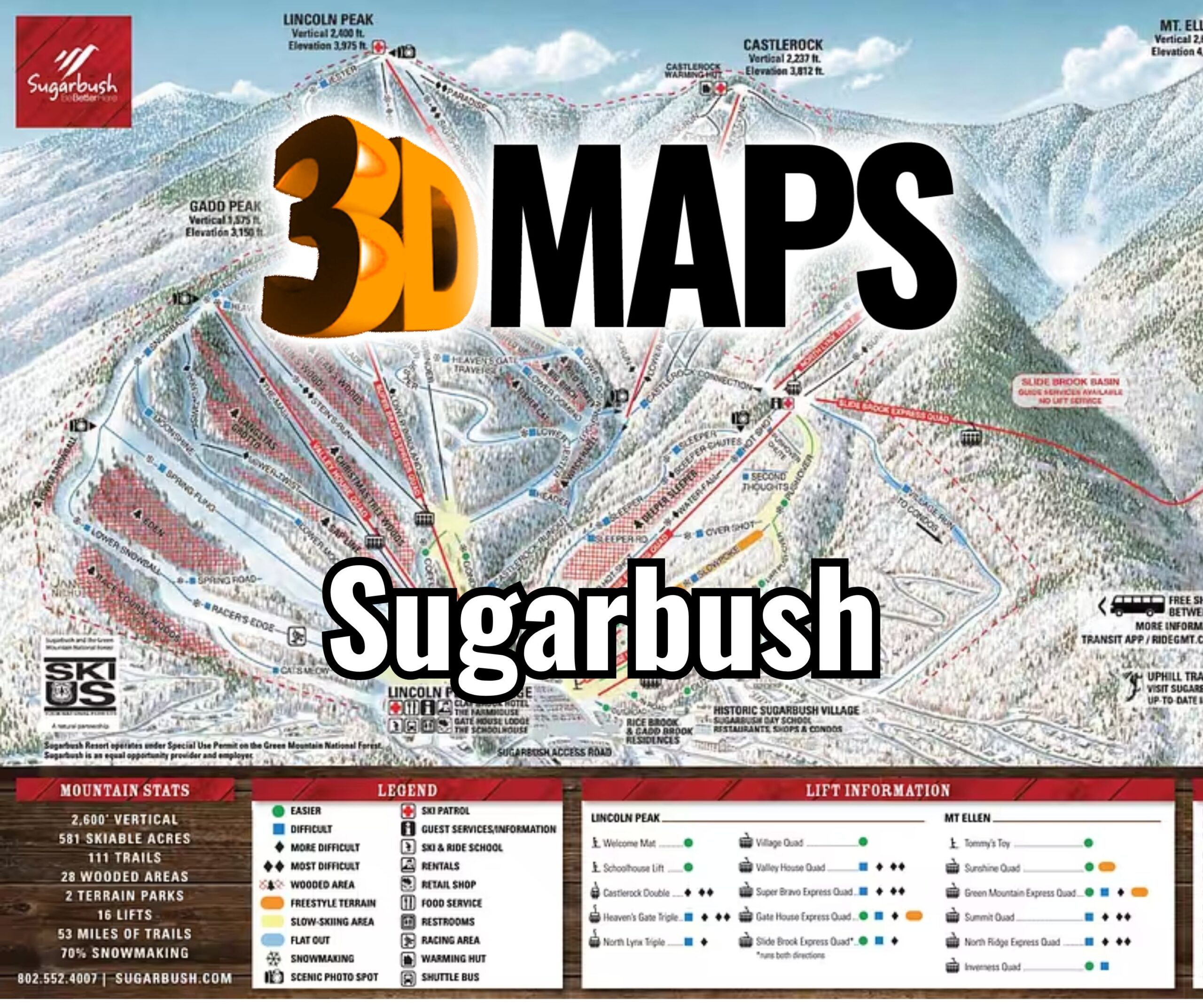 Sugarbush Resort 3D Maps - WhiteClouds