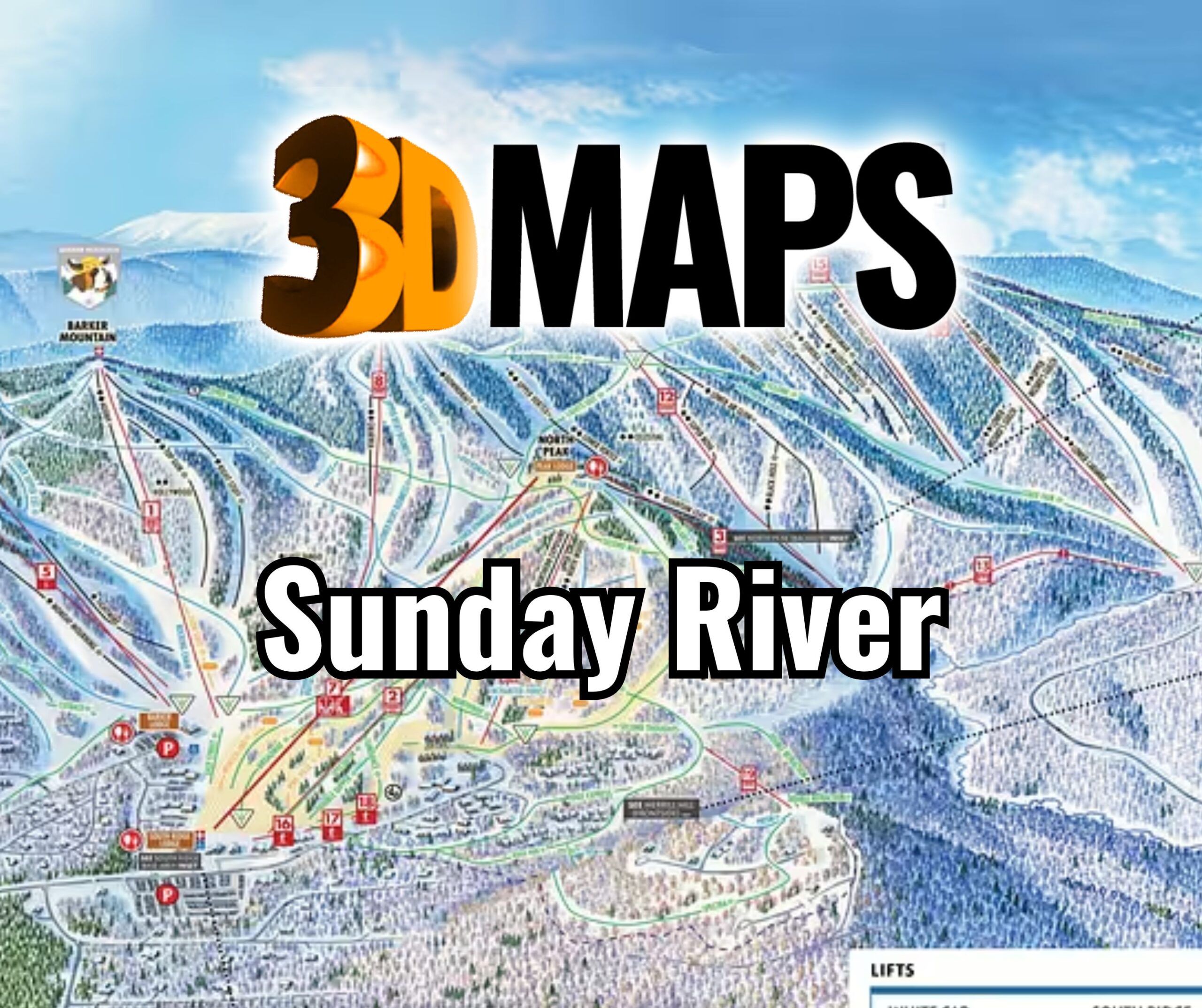 Sunday River 3D Maps - WhiteClouds