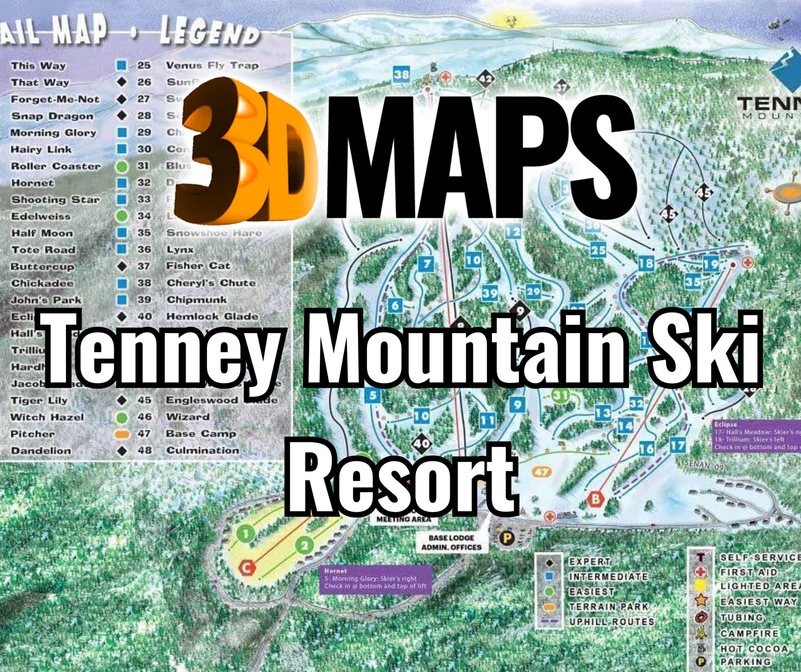 Tenney Mountain Ski Resort 3D Maps - WhiteClouds