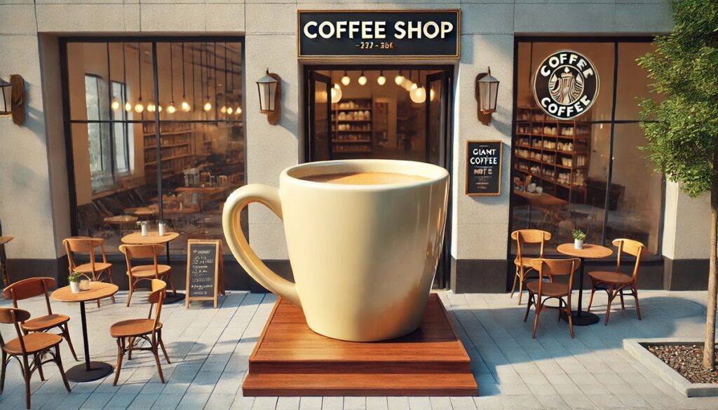 Giant Coffee Mug Prop - WhiteClouds