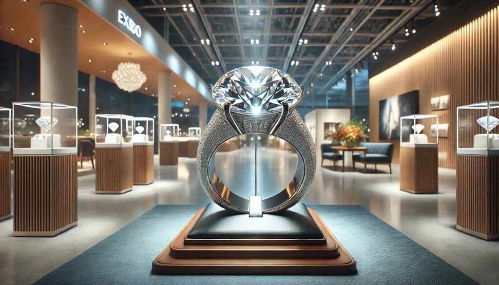 Giant Fake Diamond Ring Prop - WhiteClouds