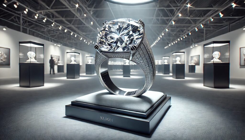 Giant Fake Diamond Ring Prop - WhiteClouds