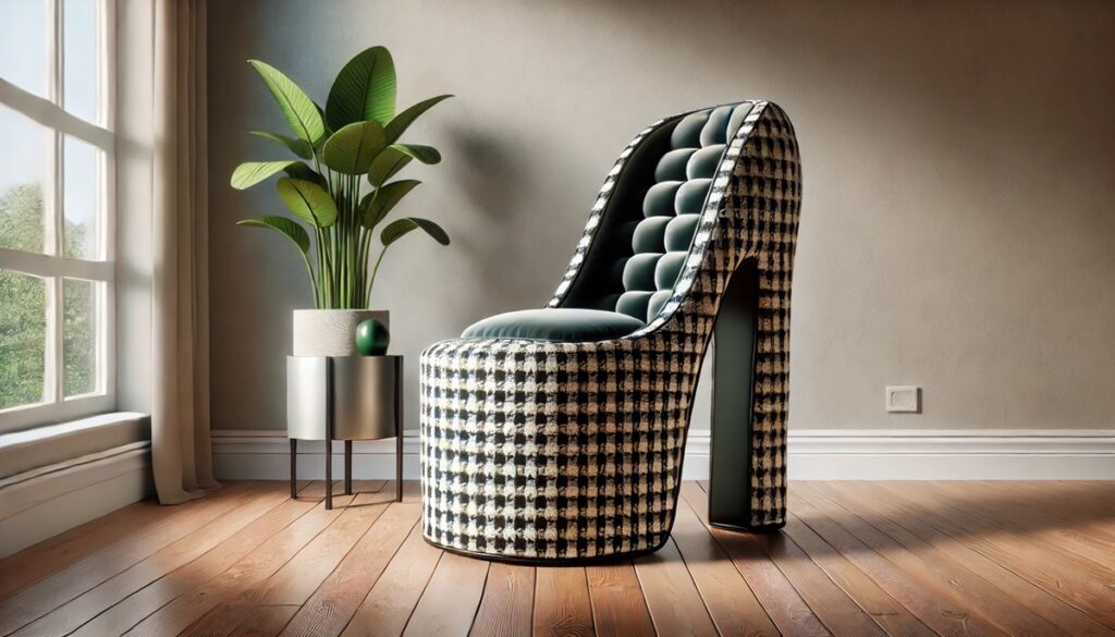 High Heeled Shoe Chair - WhiteClouds