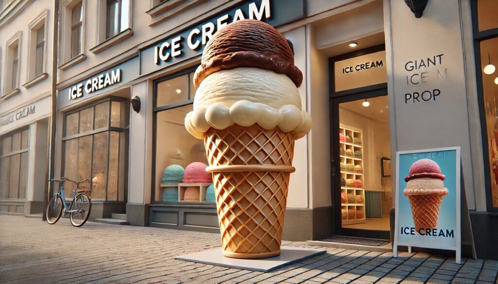 Giant Ice Cream Prop - WhiteClouds