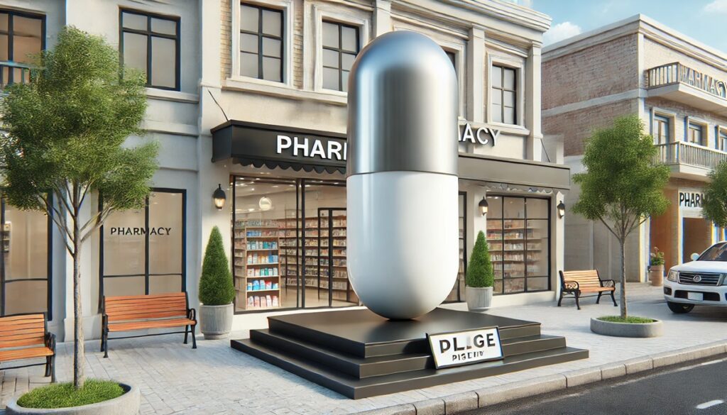 Giant Pill Capsule Prop - WhiteClouds