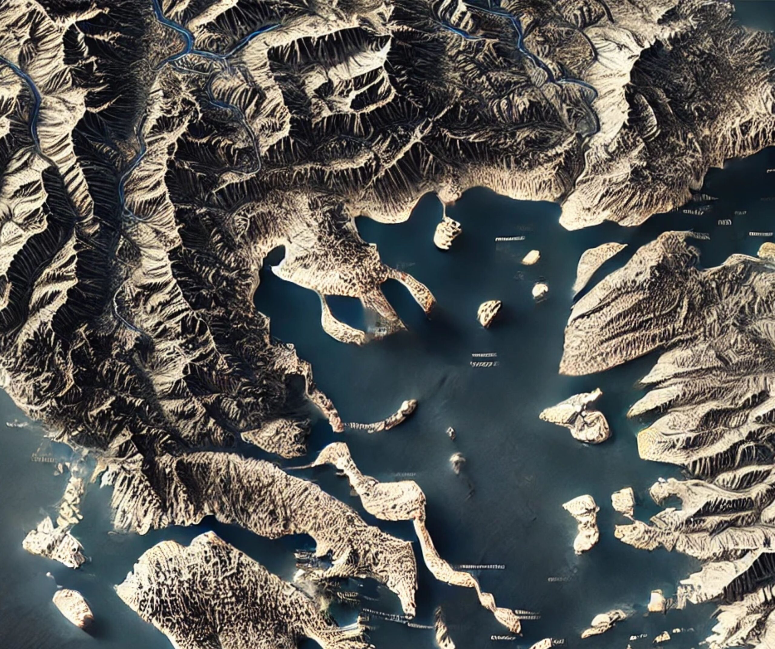 Greece Topo Map - WhiteClouds