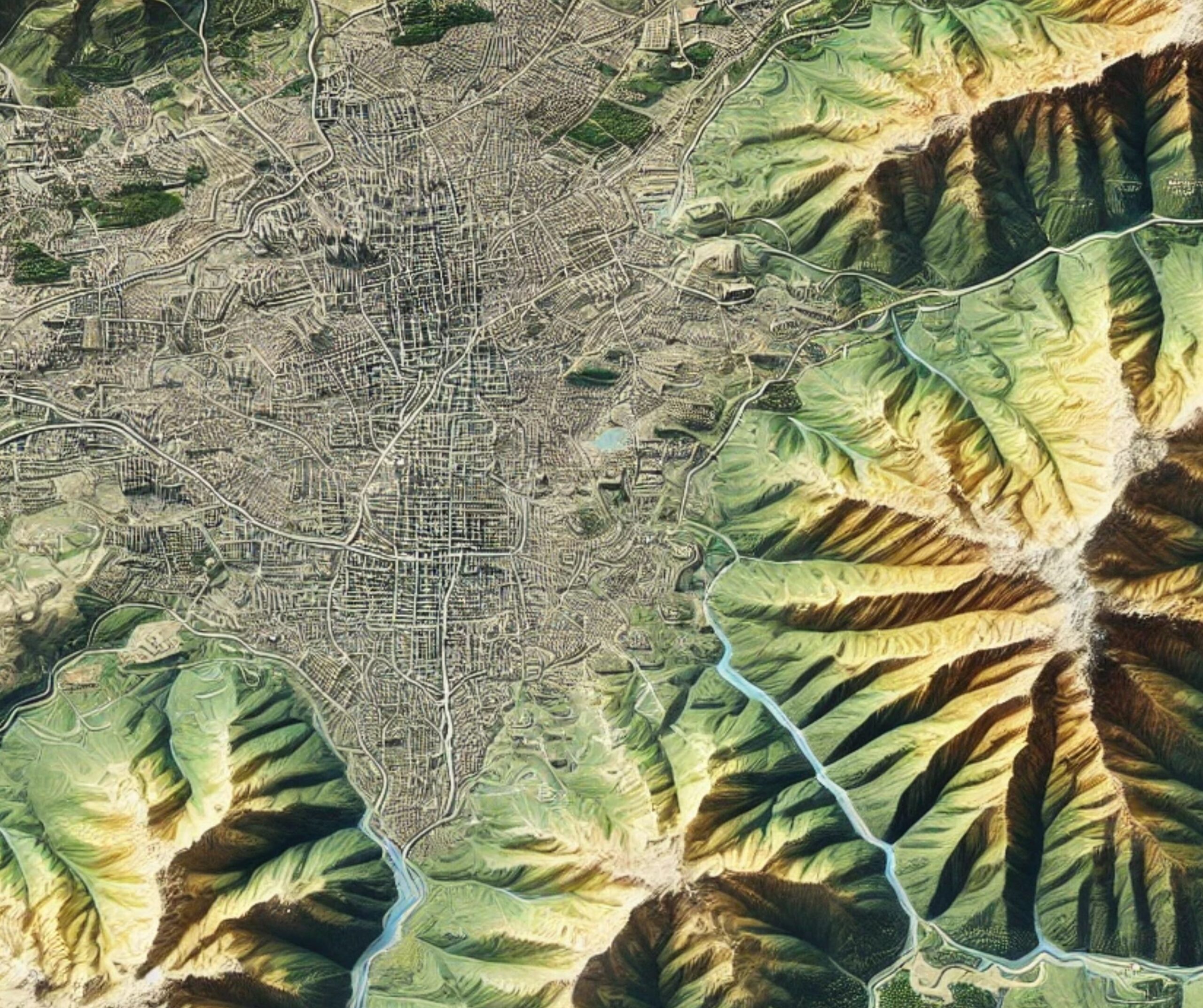 Jerusalem Topo Map - WhiteClouds