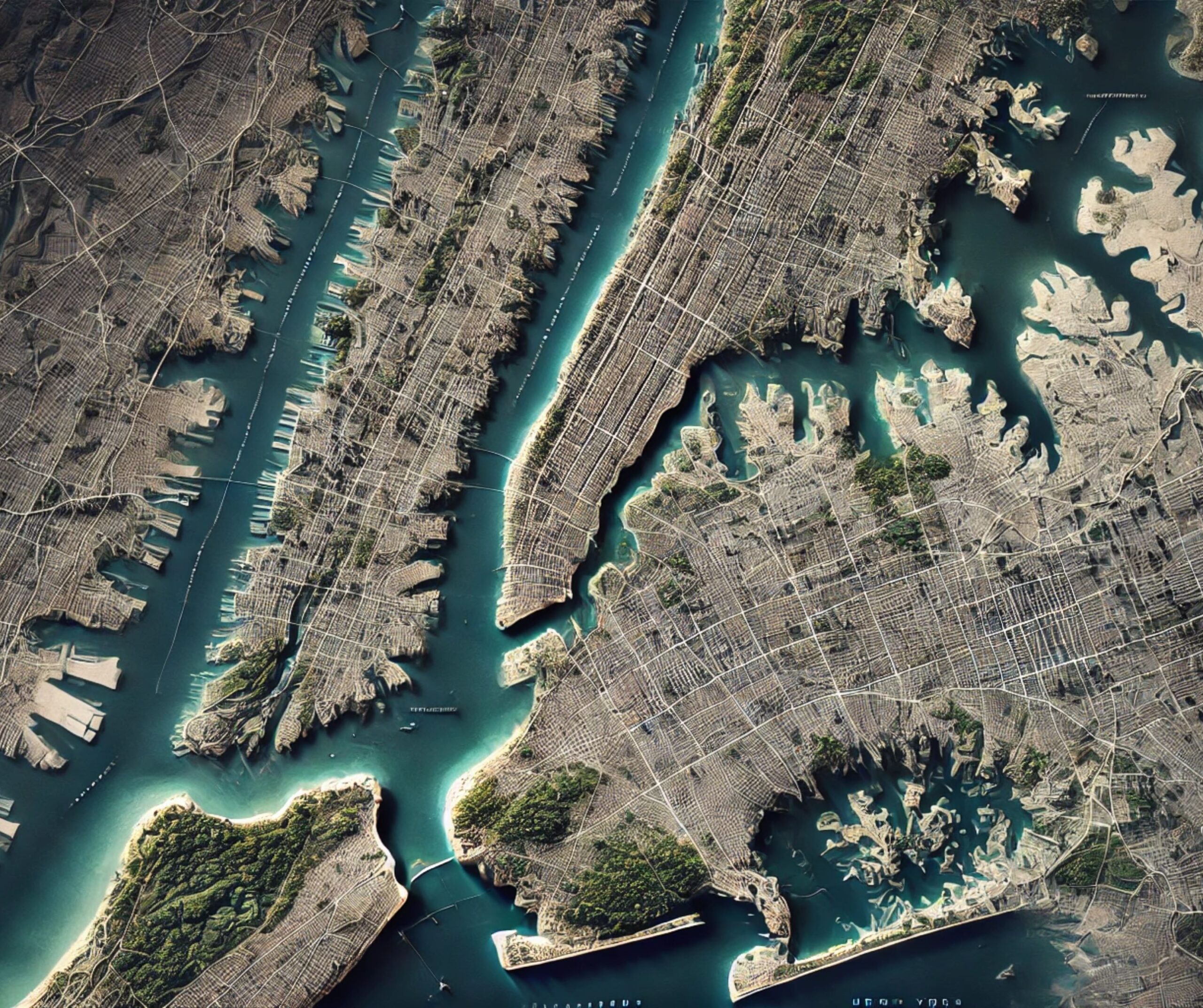 Manhattan Topo Map - WhiteClouds