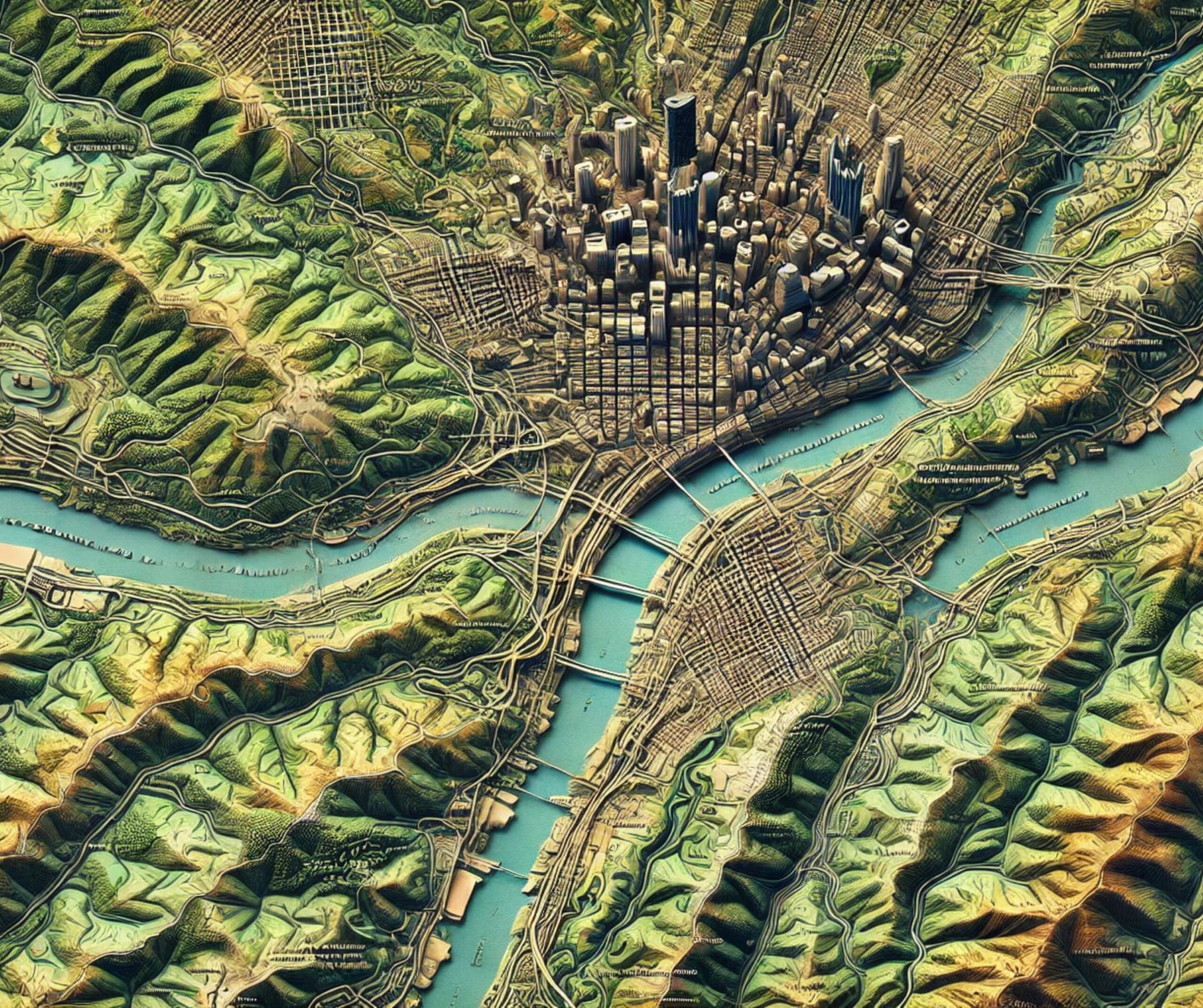 Pittsburg Topo Map - WhiteClouds