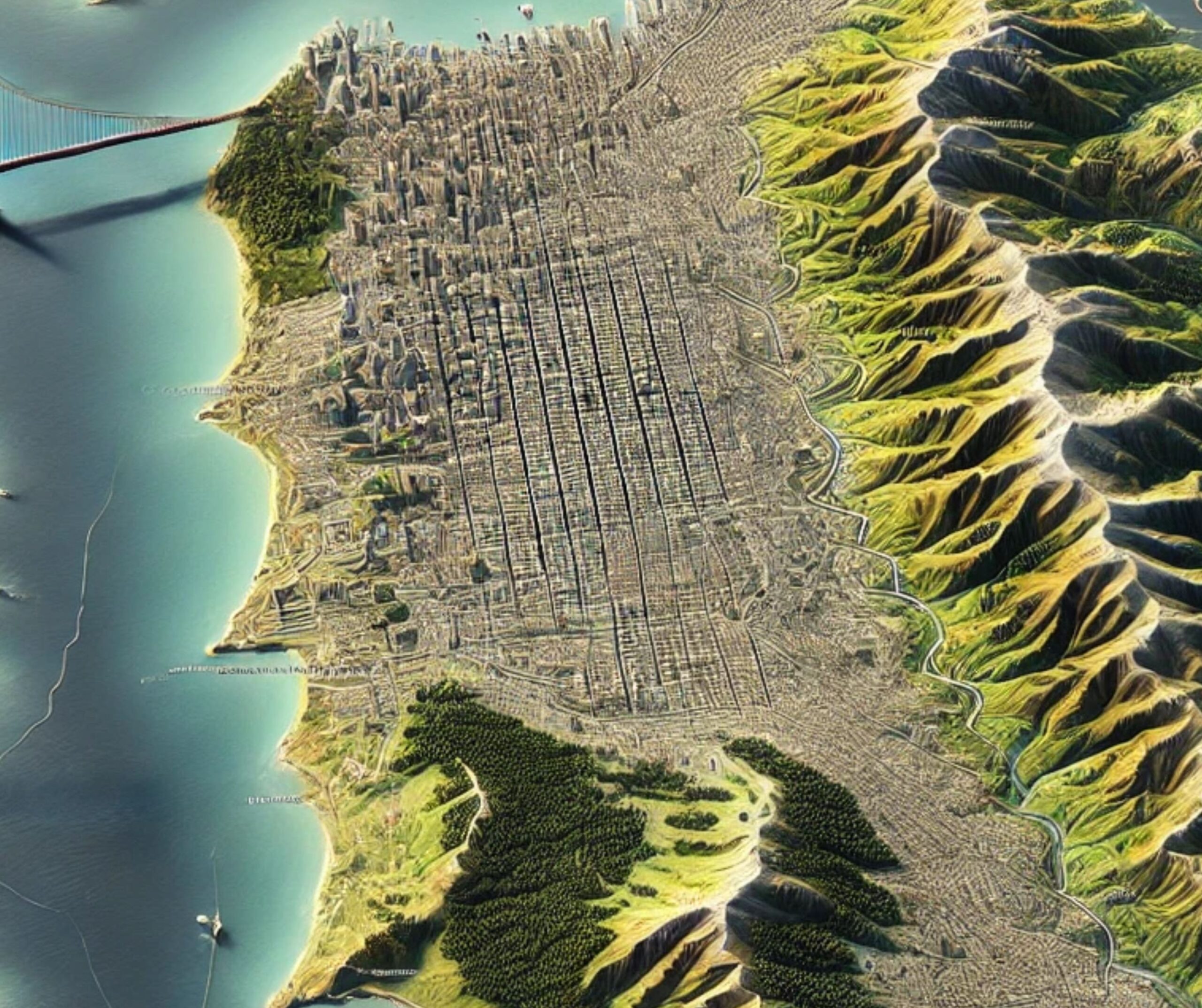 San Francisco Topo Map - WhiteClouds