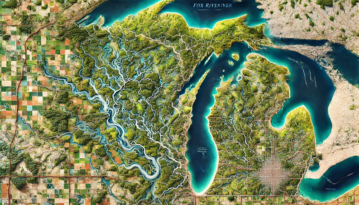 Fox River Watershed (Wisconsin) Map - WhiteClouds