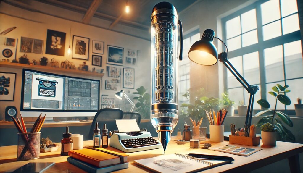 Giant Refillable Ink Pen Prop - WhiteClouds