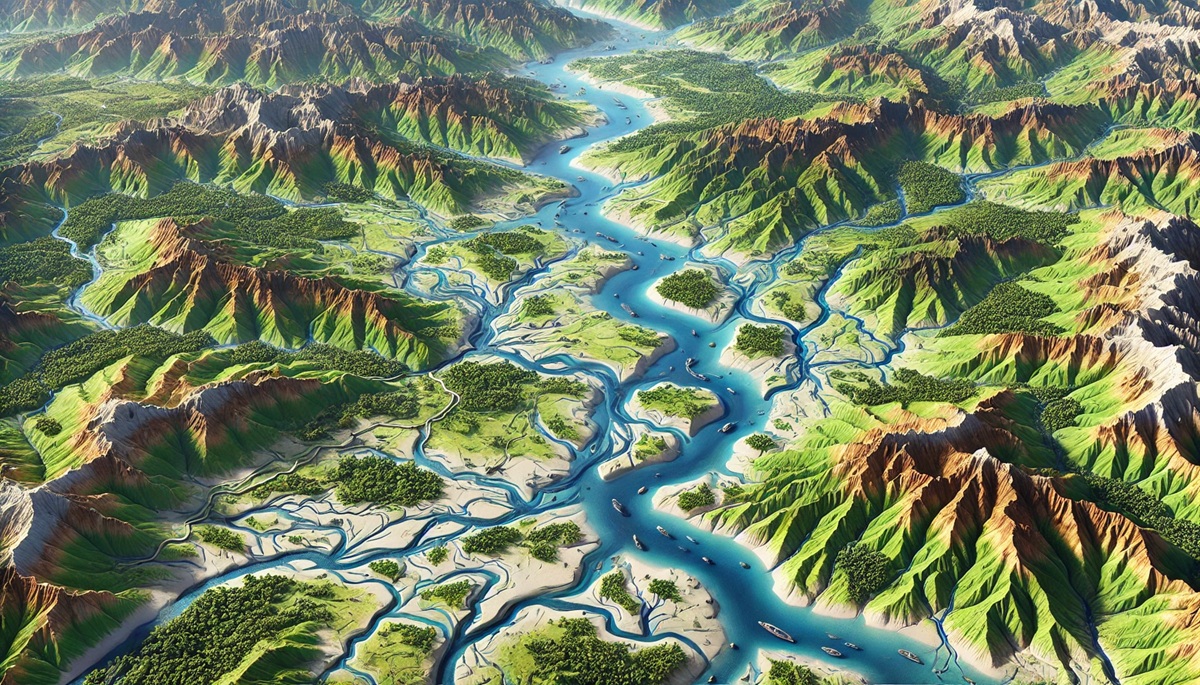 Mappa Del Fiume Irrawaddy