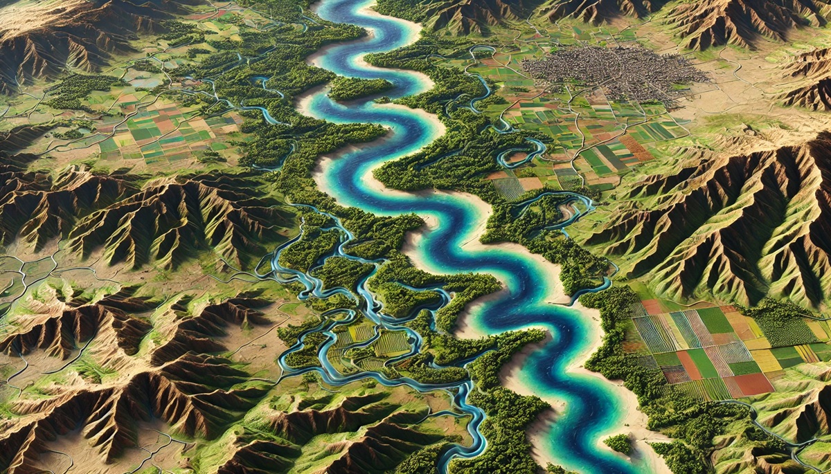 Karun River Watershed Map - WhiteClouds