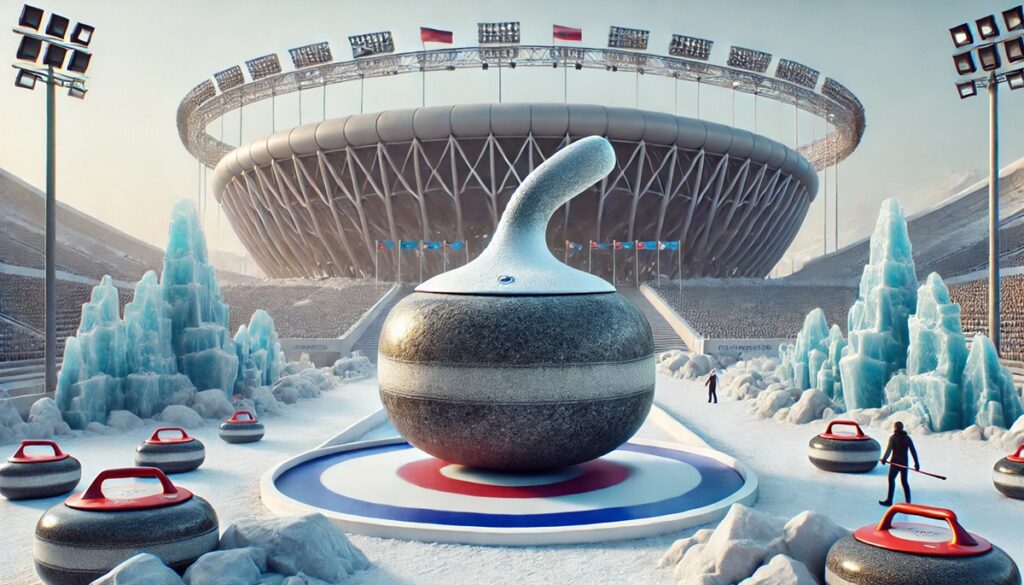 Giant Curling Stone Prop - WhiteClouds