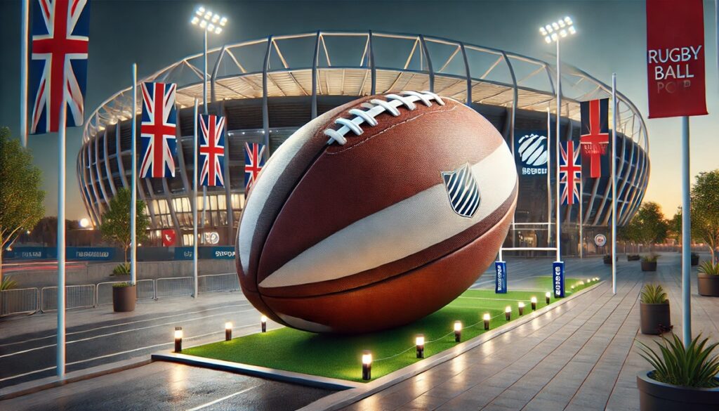 Giant Rugby Ball Prop - WhiteClouds