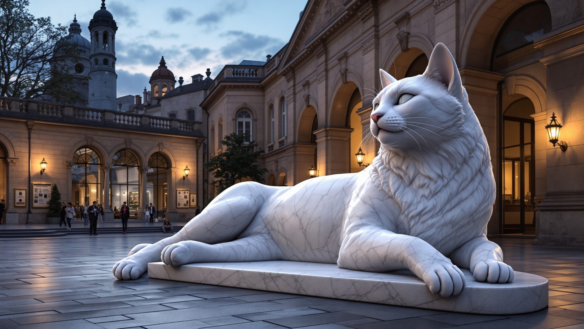 Giant Cat Statue - WhiteClouds